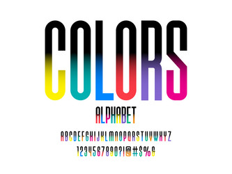 Latin color alphabet hello summer font in cute Vector Image