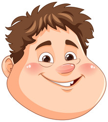 Face of fat boy cartoon Royalty Free Vector Image