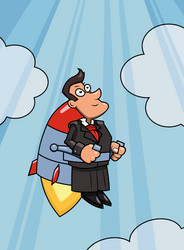 Business jet flight to success Royalty Free Vector Image