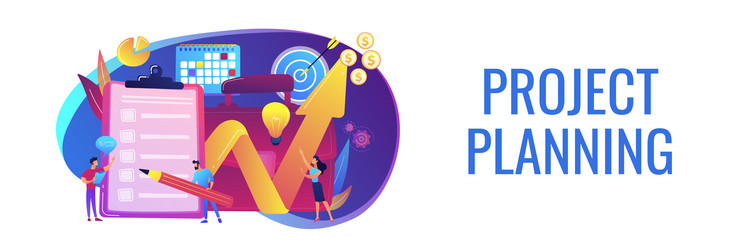 Project planning concept banner header Royalty Free Vector