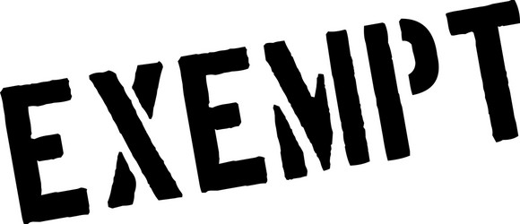 Exempt black rubber stamp on white Royalty Free Vector Image