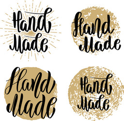 Handmade hand made craft label typography Vector Image