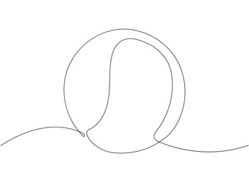 Baseball one line art continuous line drawing Vector Image