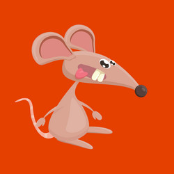 Cartoon funny mouse animal isolated Royalty Free Vector