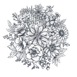 Floral background in spring colors flowers Vector Image