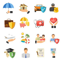 Insurance and business icons Royalty Free Vector Image