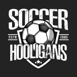 Soccer logo football hooligans spirit Royalty Free Vector