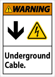 Warning sign underground cable sign Royalty Free Vector