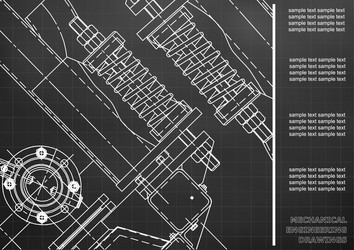 Mechanical engineering drawings cover label Vector Image