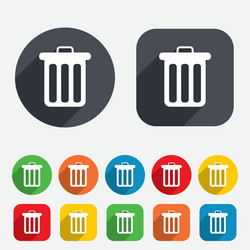 Recycle bin sign icon bin symbol Royalty Free Vector Image