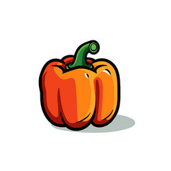 Bell pepper hand-drawn pepper doodle style Vector Image