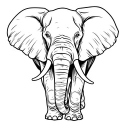 Elephant logo sketch hand drawn in doodle style Vector Image