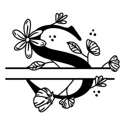 Floral split b monogram Royalty Free Vector Image