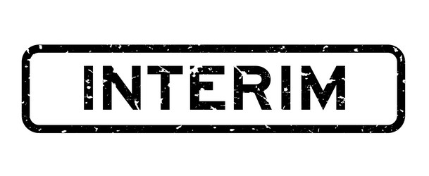 Grunge black interim word rubber seal stamp Vector Image