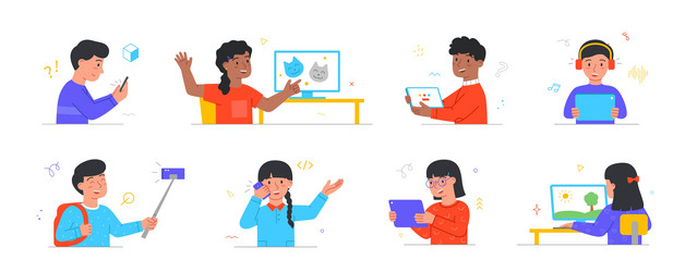 Kids technology Royalty Free Vector Image - VectorStock