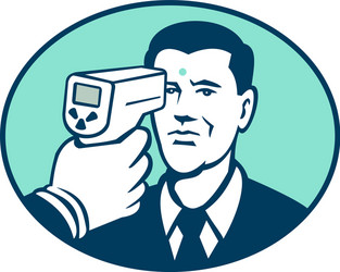 Measuring temperature in school during pandemic Vector Image