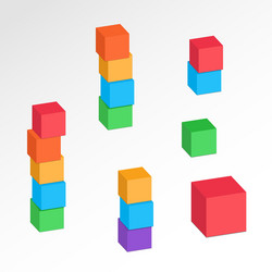 Cube composition icon perspective view pyramid Vector Image