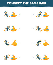 Education game for children connect the same Vector Image