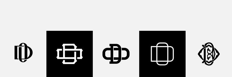 Initial letters od monogram logo design bundle Vector Image