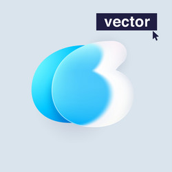 Number six lilac colored logo in glassmorphism Vector Image