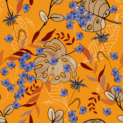 Realistic isolated seamless flower pattern Vector Image