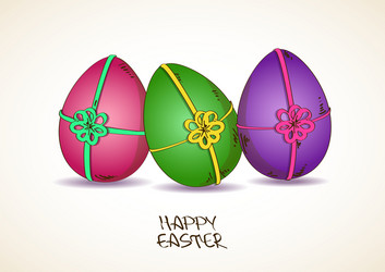 Three easter eggs cartoon colored clipart Vector Image