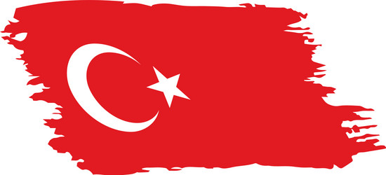 Red turkey map flag moon star symbol Royalty Free Vector