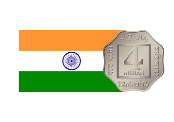 Ten rupees coin of india Royalty Free Vector Image