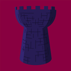 Castle tower medieval ancient fortress isolated Vector Image