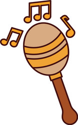 Maraca note music instrument musical festival Vector Image