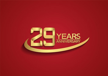 29 years anniversary logo style with golden Vector Image