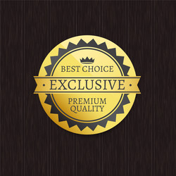 Golden quality premium choice gold label on banner