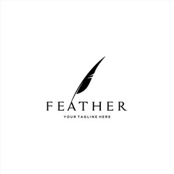 Modern quill feather minimalist for notary Vector Image