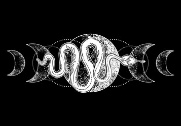 Triple moon magic and astronomy golden Royalty Free Vector