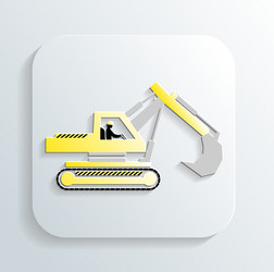 Digger excavator truck or backhoe tractor icon Vector Image