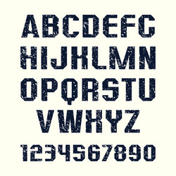 Rectangular serif font in the style of college Vector Image