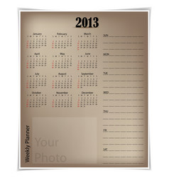 Simple 2013 year calendar Royalty Free Vector Image