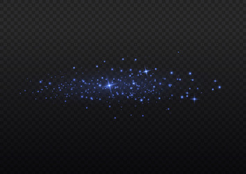 Blue dust cloud with sparkles isolated on dark Vector Image