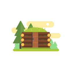 Rustic wooden log cabin Royalty Free Vector Image
