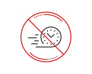 No or stop sign timer line icon time sign location