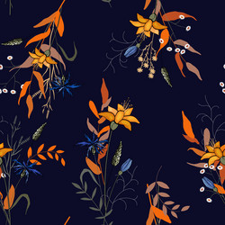 Realistic isolated seamless flower pattern Vector Image