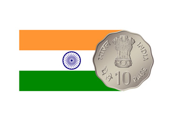 4 rupees coin of india Royalty Free Vector Image