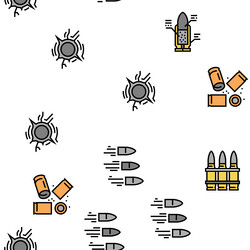 Bullet ammunition seamless pattern Royalty Free Vector Image