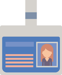 Identification card with half body woman picture Vector Image