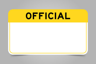 Label banner that have yellow headline with word Vector Image