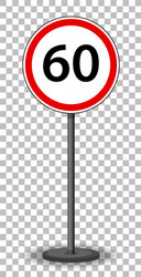 Red traffic sign on transparent background Vector Image