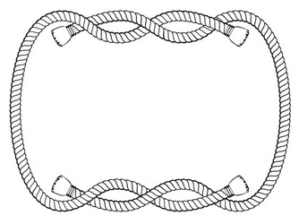 Rope knot frame black and white isolated Vector Image