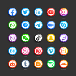 Iphone ios folder social media icons set Vector Image
