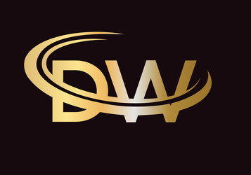 Initial monogram letter dw logo design Royalty Free Vector