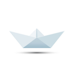 Simple paper boat design on white Royalty Free Vector Image